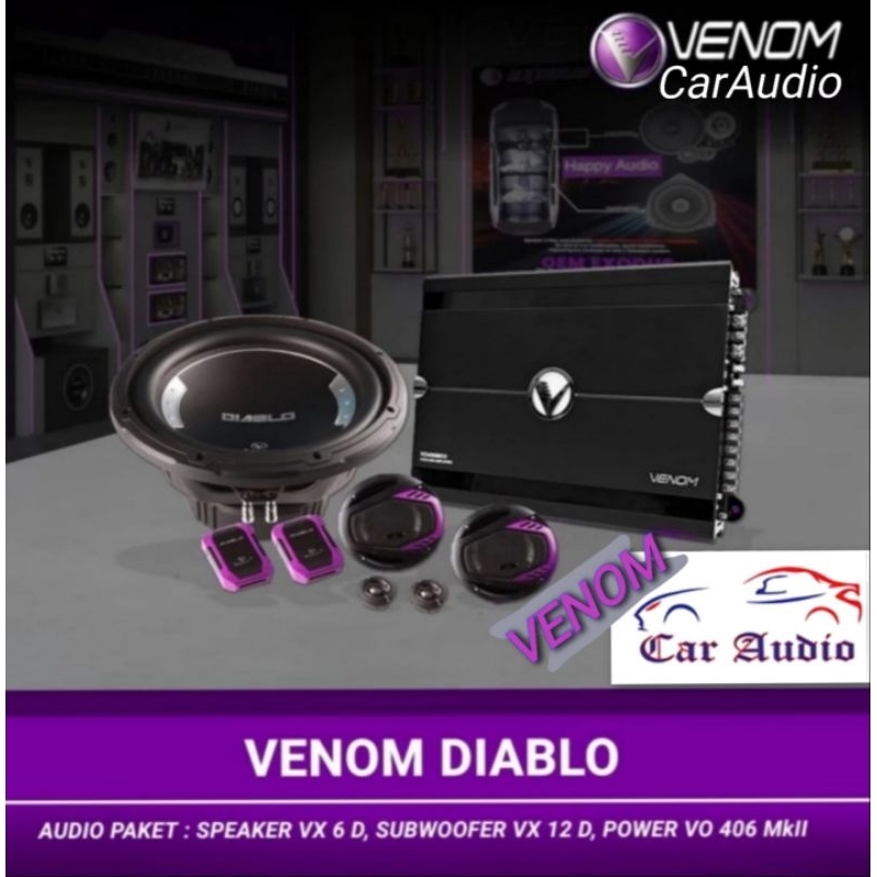 Jual PAKET AUDIO VENOM DIABLO ( POWER + SUBWOOFER 12" + SPLIT VENOM ...