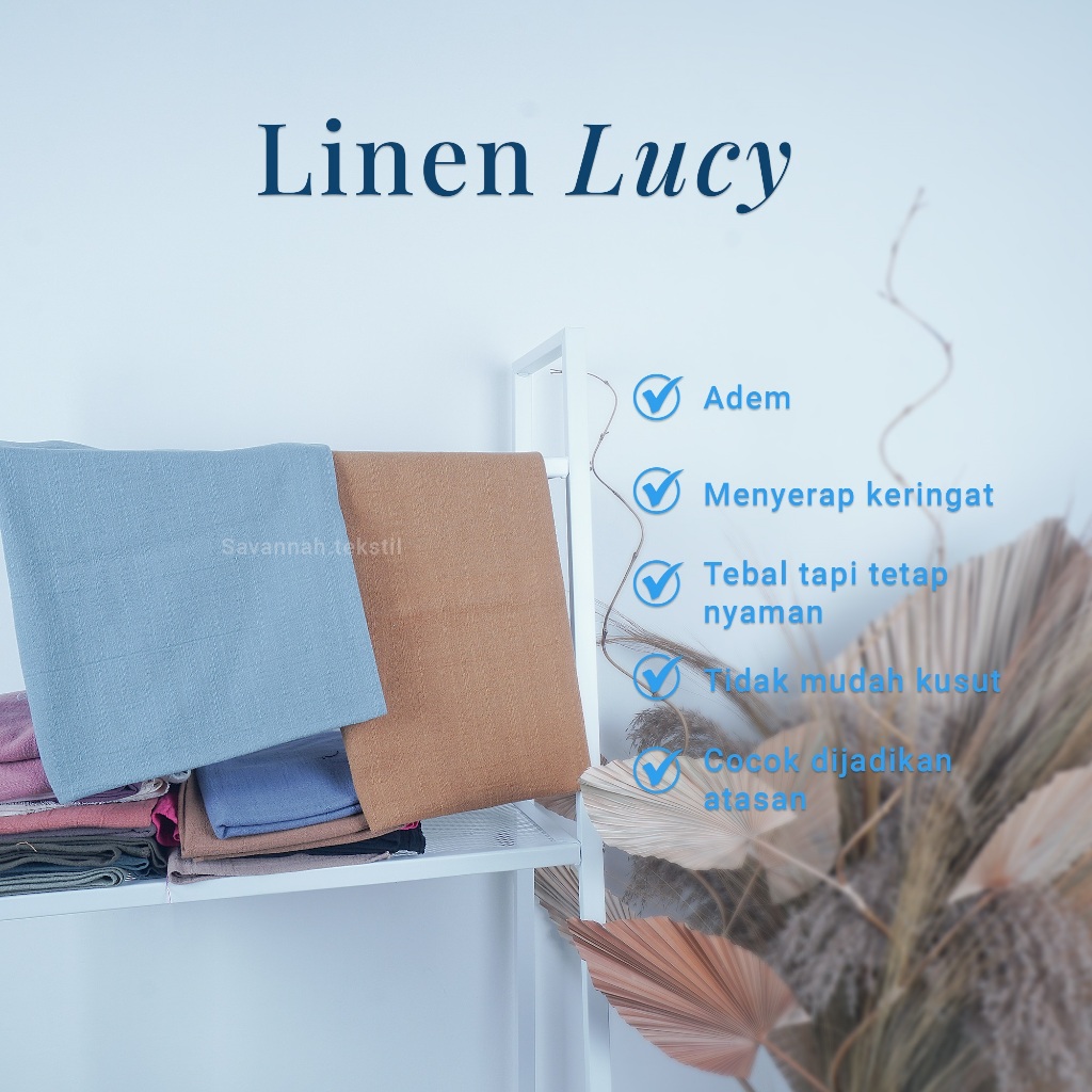 Jual Bahan Kain Linen Lucy premium cotton rayon per Roll Lebar 150 kain ...