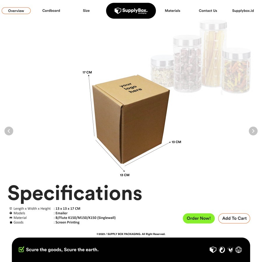 Jual KARDUS BOX PACKAGING PRINTING 13 x 13 x 17 CM | Kardus | Cardboard ...