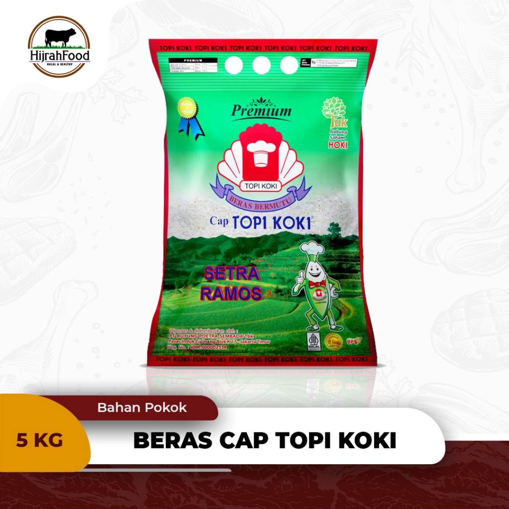 Jual Beras Cap Topi Koki Setra Ramos Premium Bermutu Higienis 5 kg ...