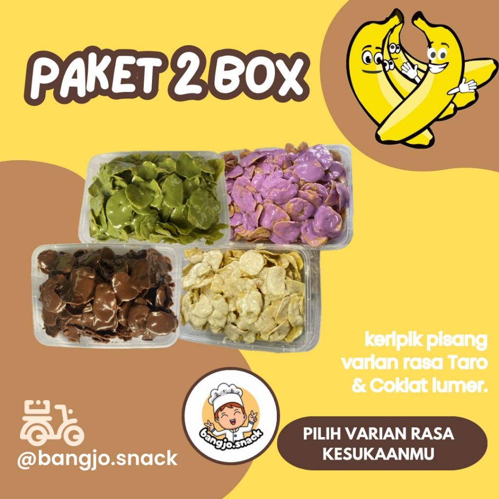 Jual Keripik Pisang Lumer Paket Hemat 2 BOX Pisang Coklat Lumer ...