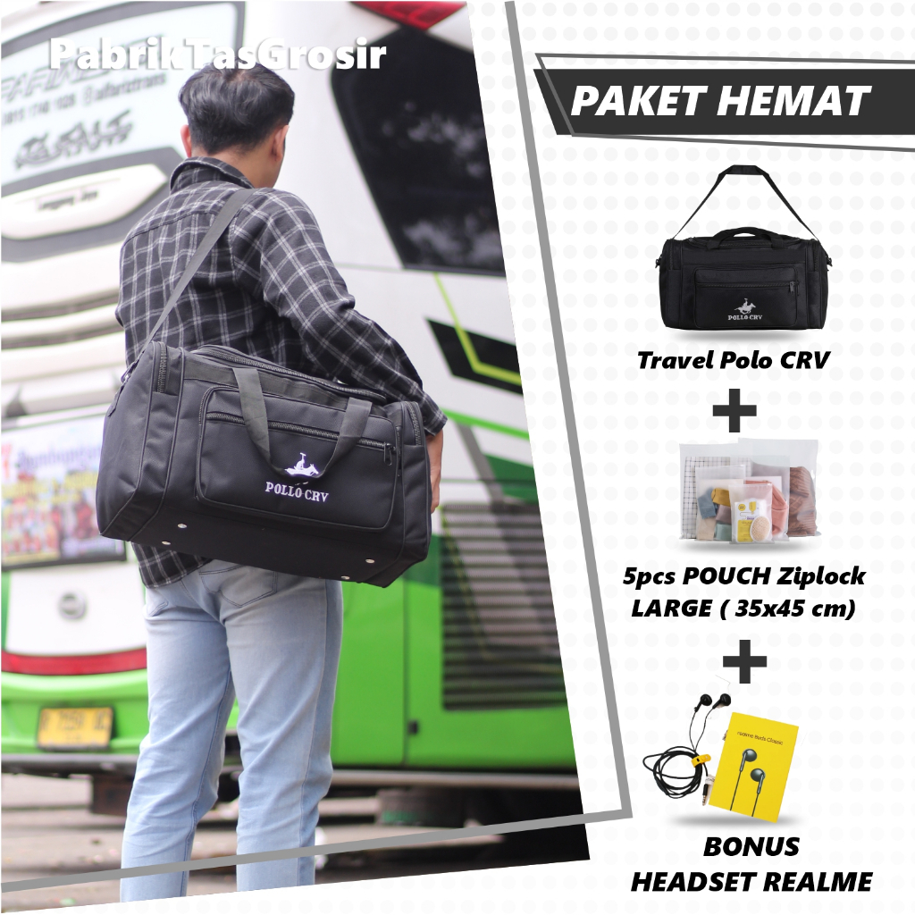 Jual TAS TRAVEL PAKAIAN Travel Bag Besar Archie Hitam Tas Baju Liburan ...