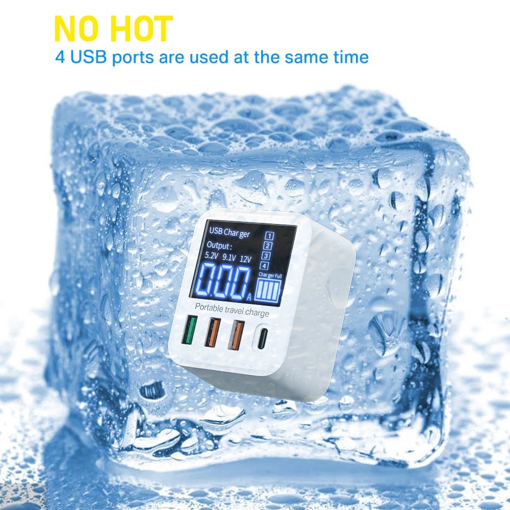 Jual Charger Colokan Usb 4 Port PD 3.0 Quick Charging 40W Layar LCD ...