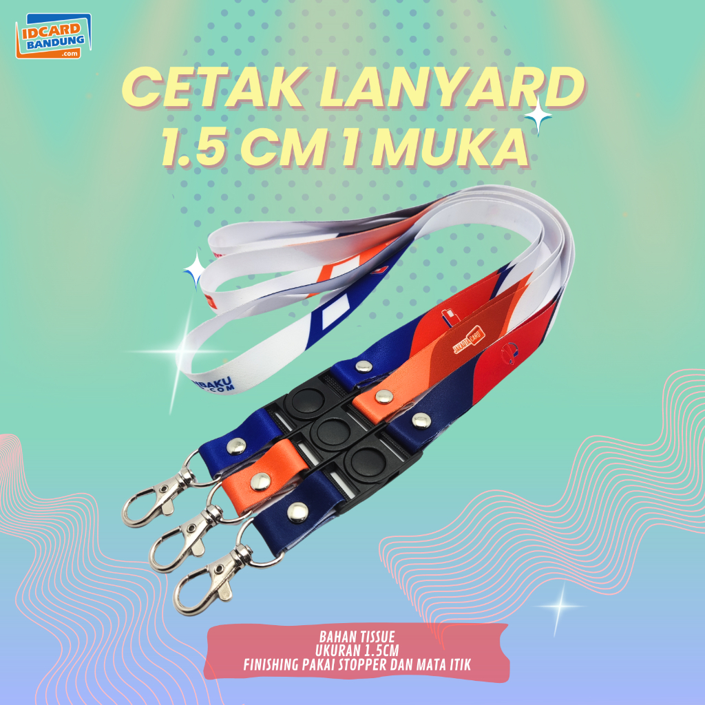 Jual lanyard custom desain 1,5cm tali id card printing sublim tali ...