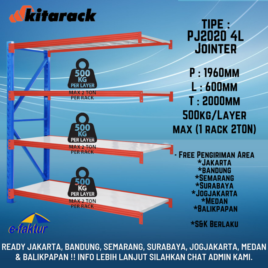Jual KITARACK JOINTER PJ2020 SAMBUNGAN RAK GUDANG 4 SUSUN TINGGI 2 ...