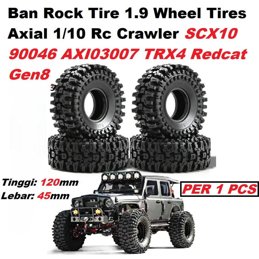 Jual Ban 1.9 Rock Tire Wheel Tires Axial 1/10 Rc Crawler TRX4 SCX10 HBR1001 90046 AXI03007 TRX4 ...