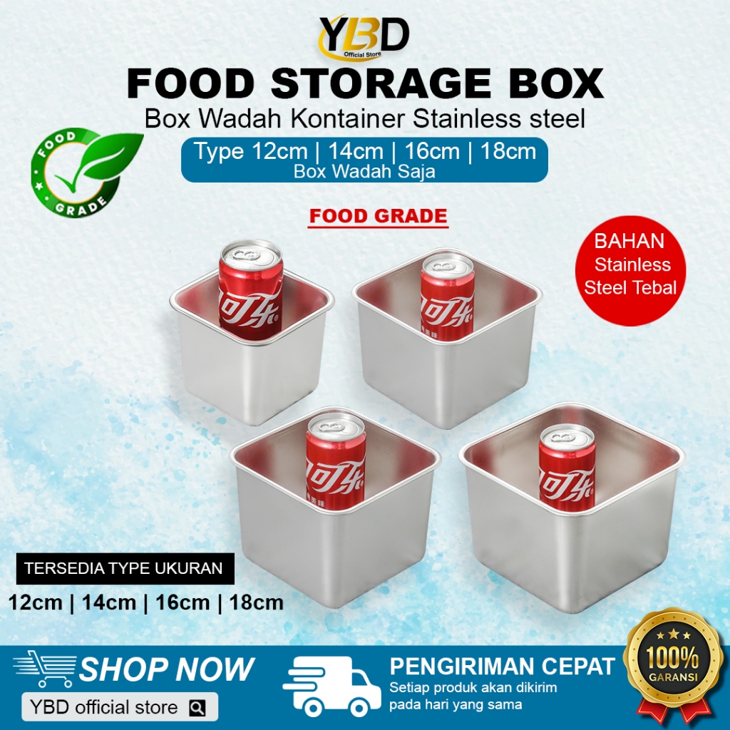Jual Food Storage Box wadah Stainless ( 12cm/14cm/16cm/18cm ) / wadah ...
