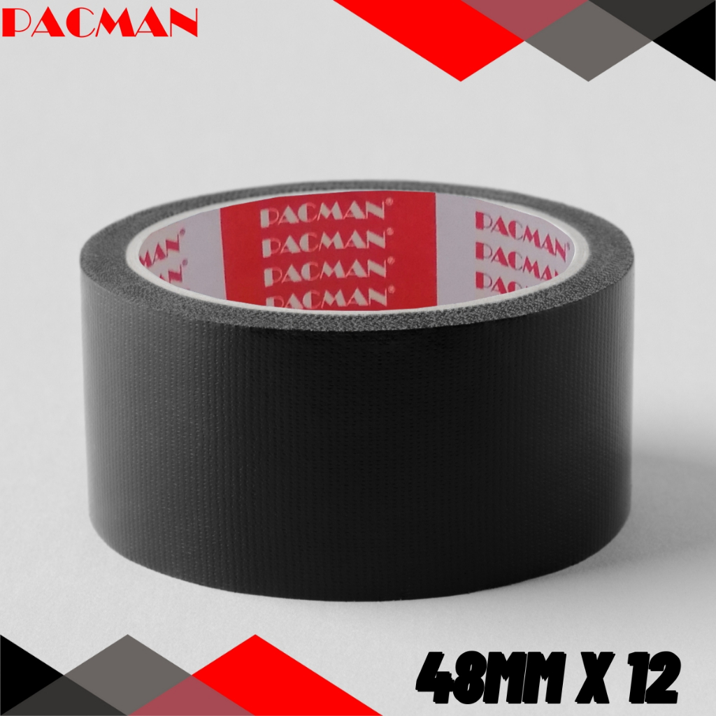 Jual 2 inchi x 12 lakban kain hitam PACMAN berkualitas lakban kain ...