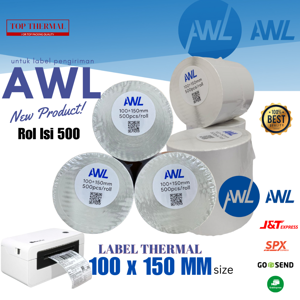 Jual Kertas stiker label thermal barcode 100x150mm isi 500 pcs rol ukuran A6 100x150 | Shopee ...