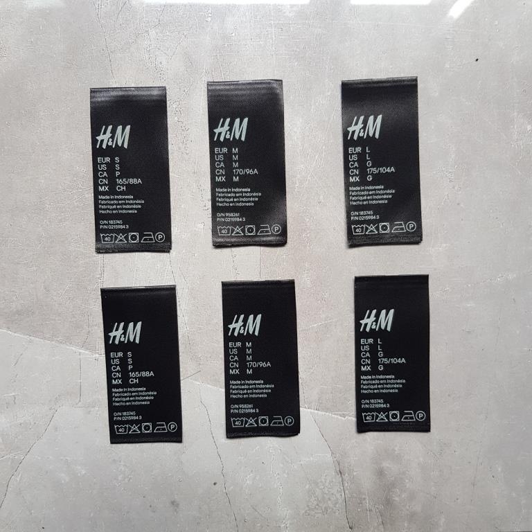 Jual Label Size HM H&M Label Cuci Tag/ Size Tag/Label Ukuran Wash Tag ...