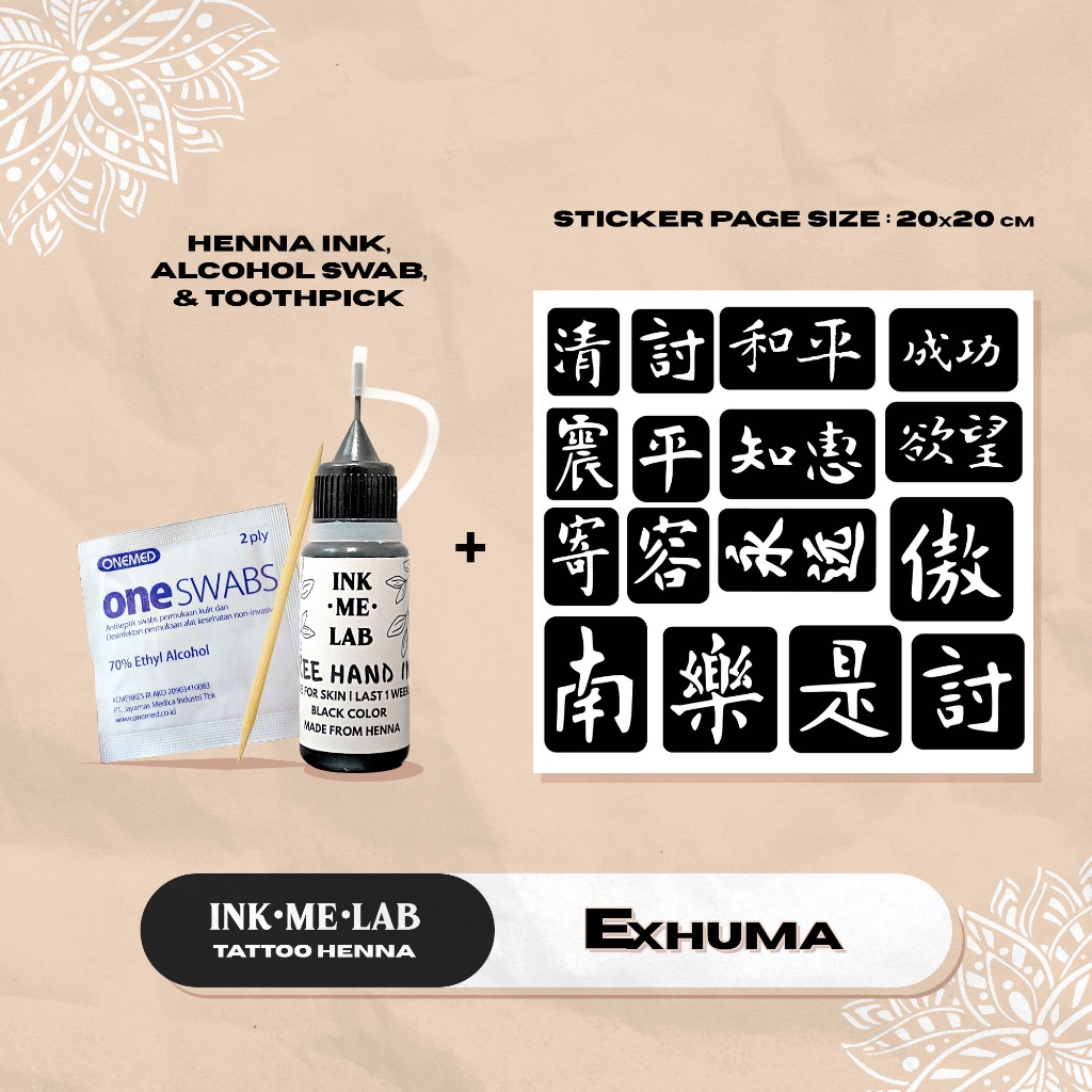 Jual CUSTOM TATTOO EXHUMA HENNA/MAGIC INK | Shopee Indonesia