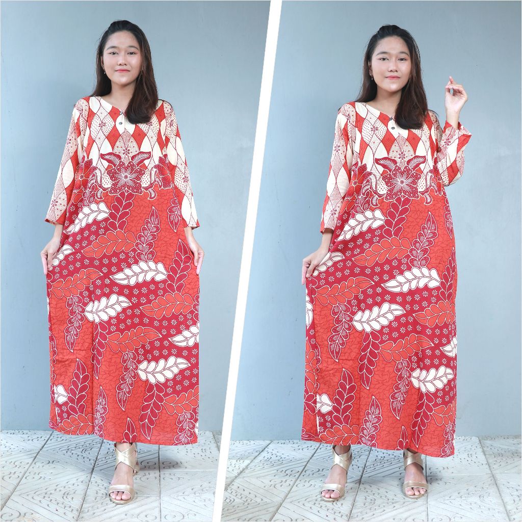 Jual Daster Batik Lengan Panjang Baju Daster Lengan Panjang Longdress ...