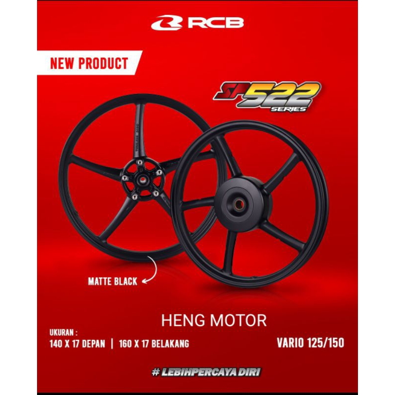 Jual velg racing RCB sp522 all new vario 125 / 150 lubang 5 ukuran 140/ ...