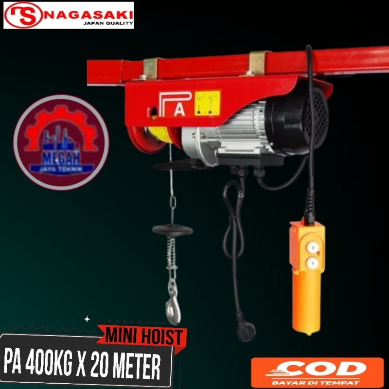 Jual KATROL MINI ELECTRIC HOIST 400 KG 20 METER 1 PHASE NAGASAKI JAPAN ...