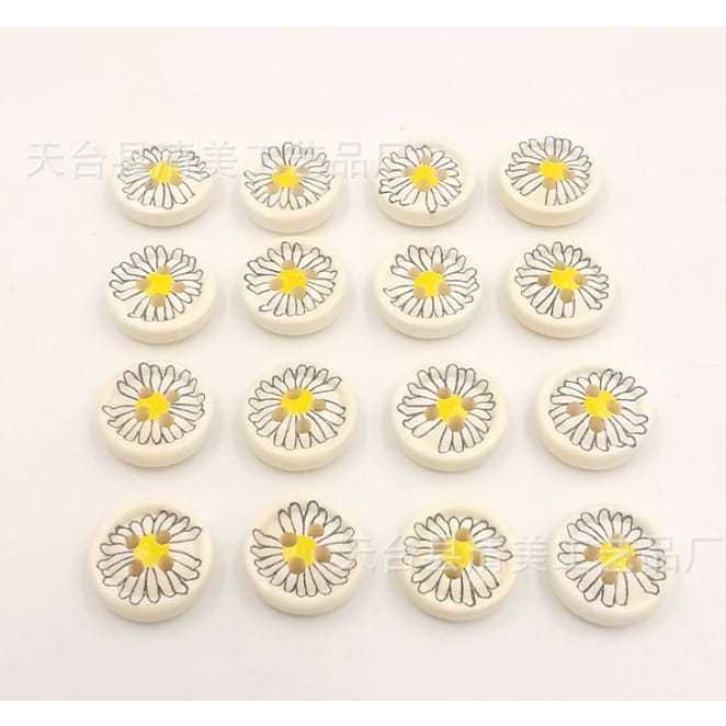 Jual Kancing Kayu Bunga Putih 15mm (10 Pcs) | Shopee Indonesia