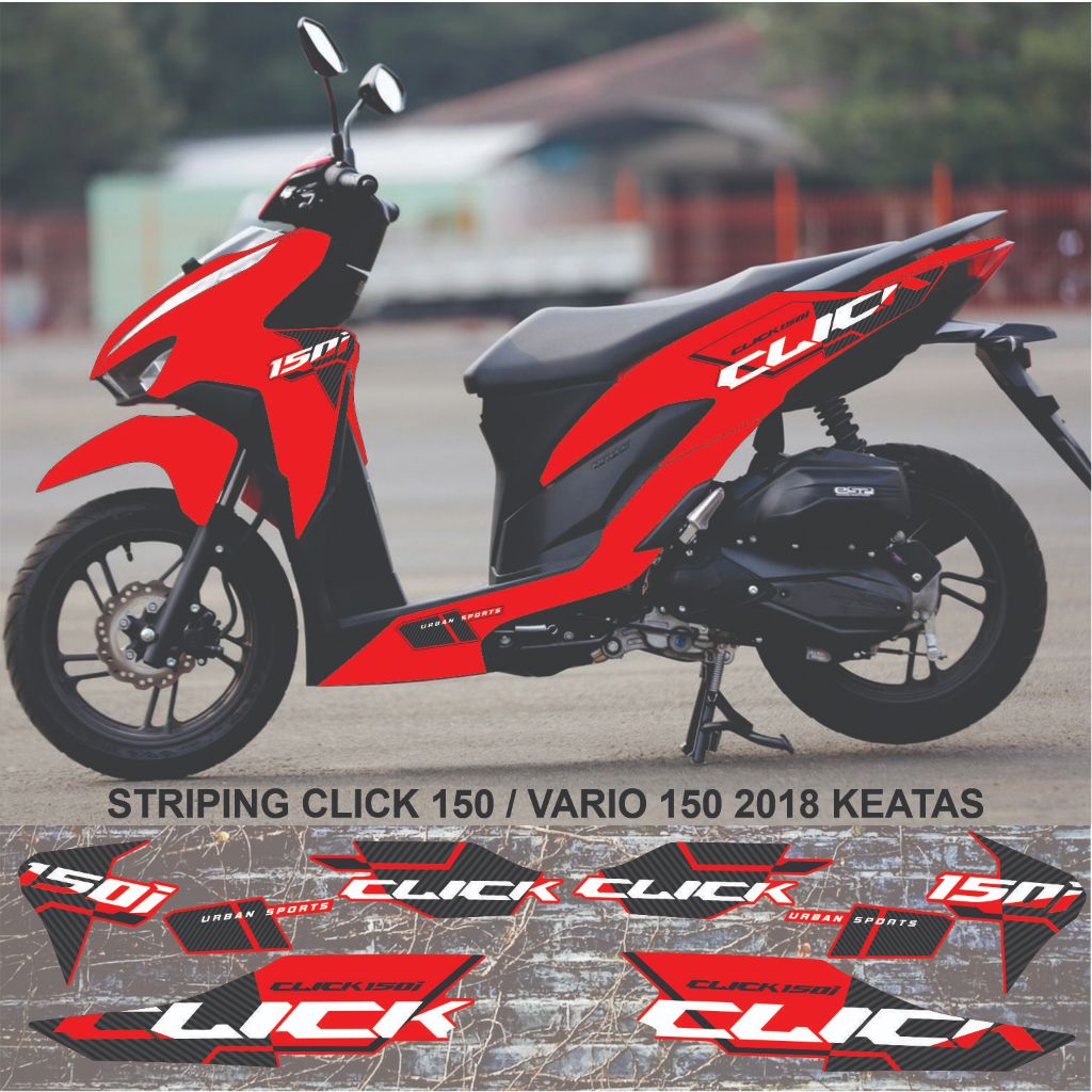 Jual striping click 150 buat vario body merah model vietnam | Shopee ...