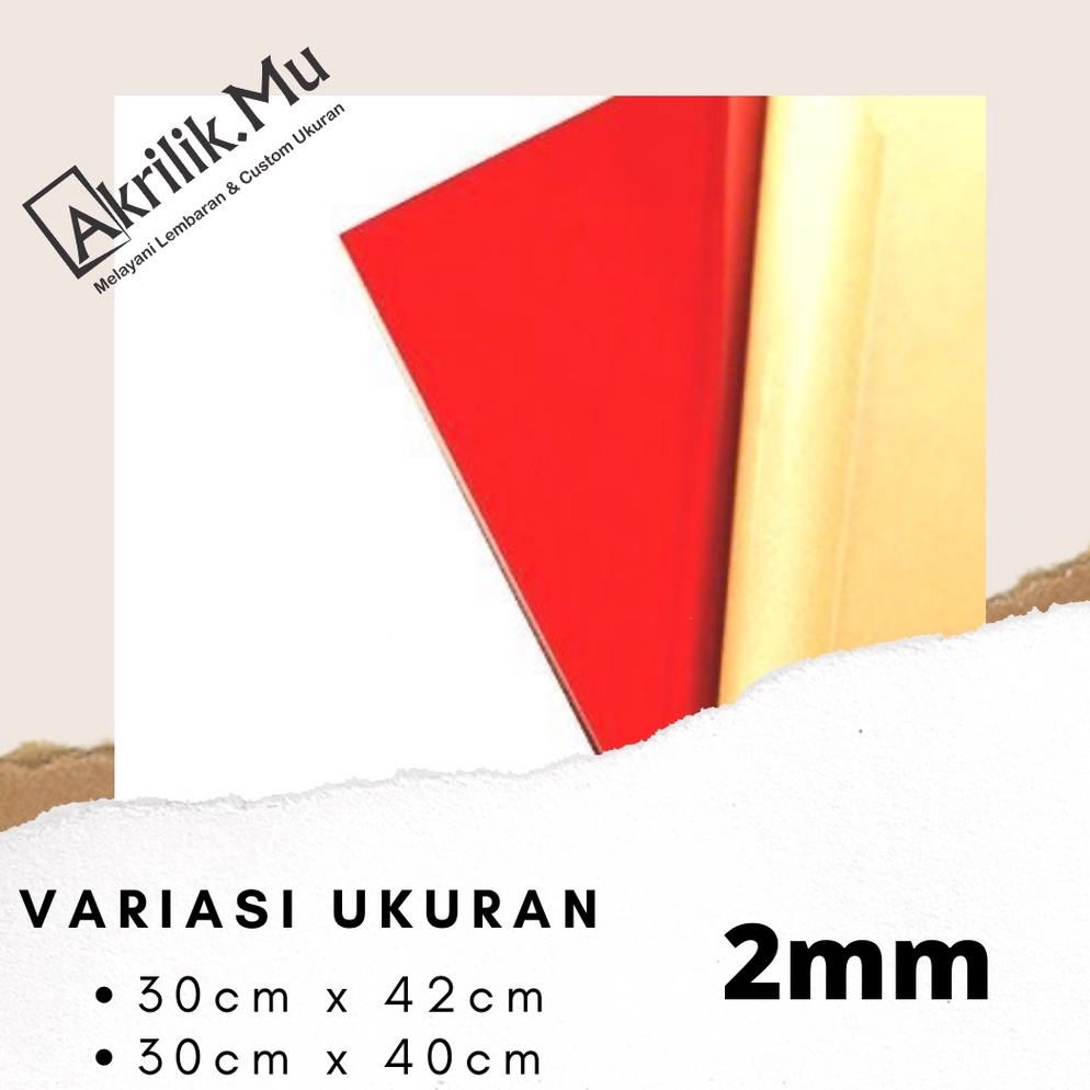 Jual is Lembaran Akrilik Warna Merah A3 2mm Acrylic sheet red HEV ...