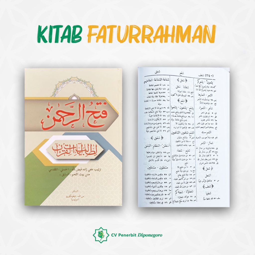 Jual Kitab Fathurrahman | Rumus Mencari Surat dan Ayat Al - Qur'an | Syaikh Faidlullah Al-Husni ...