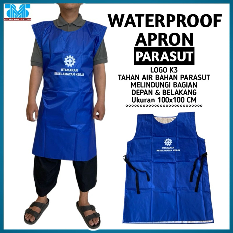 Jual [COD] Apron Parasut Industri Logo K3 / Celemek Bahan Parasit Anti ...