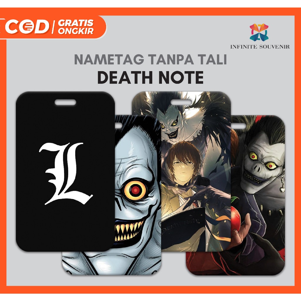 Jual (N009) Nametag DEATH NOTE Tanpa Tali / Card Holder Anime L / ID ...