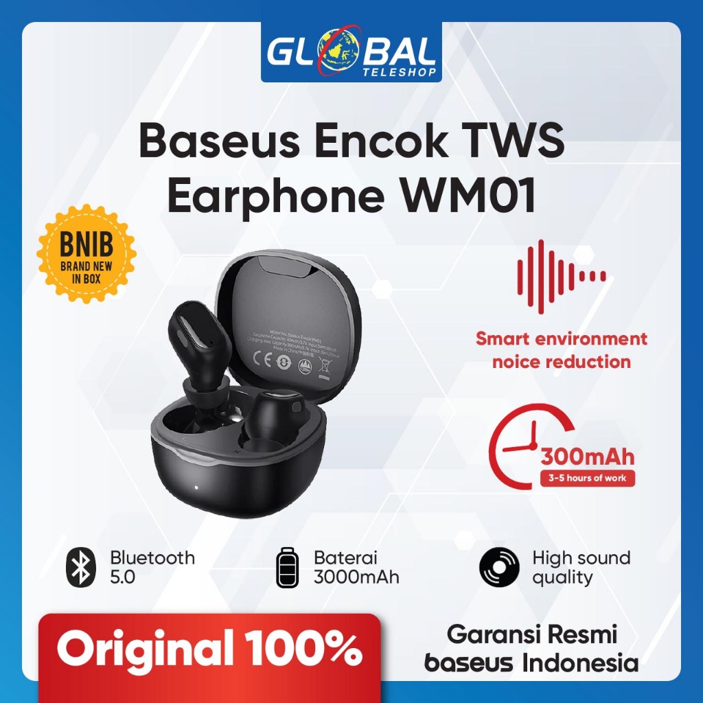 Jual Baseus Earphone Encok TWS WM01 - Garansi Resmi | Shopee Indonesia