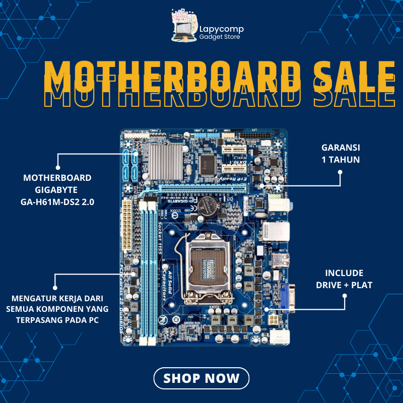 Jual GIGABYTE MOTHERBOARD GIGABYTE H61M-DS2 BOARD SOCKET LGA 1155 ...