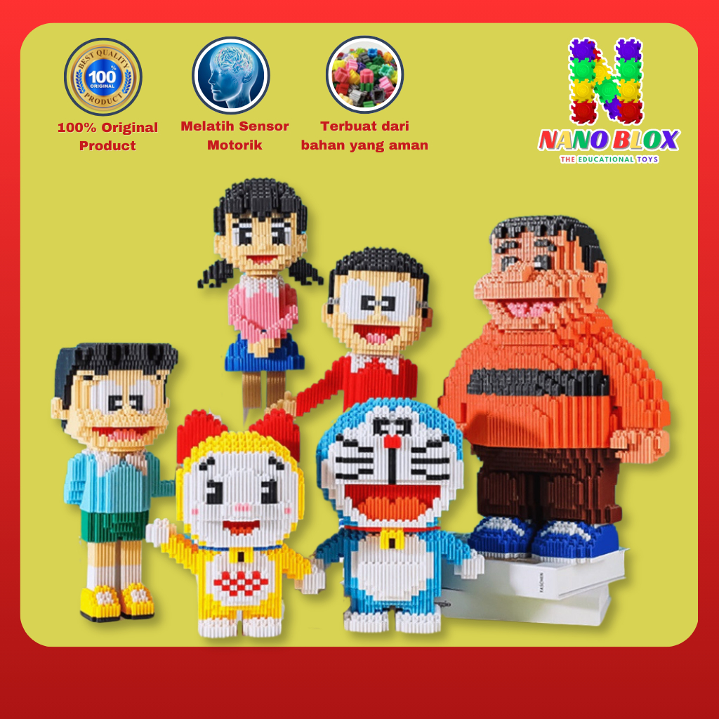 Jual Mainan Nano Blocks MEDIUM DORAEMON SERIES 3D Model, Mainan Blok ...