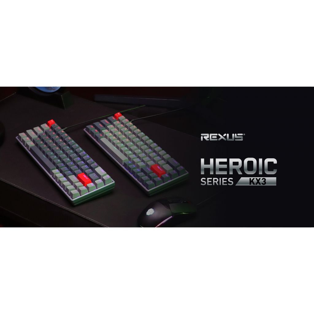 Jual Rexus KX3 Heroic Series RGB Gaming Mechanical Keyboard | Shopee ...