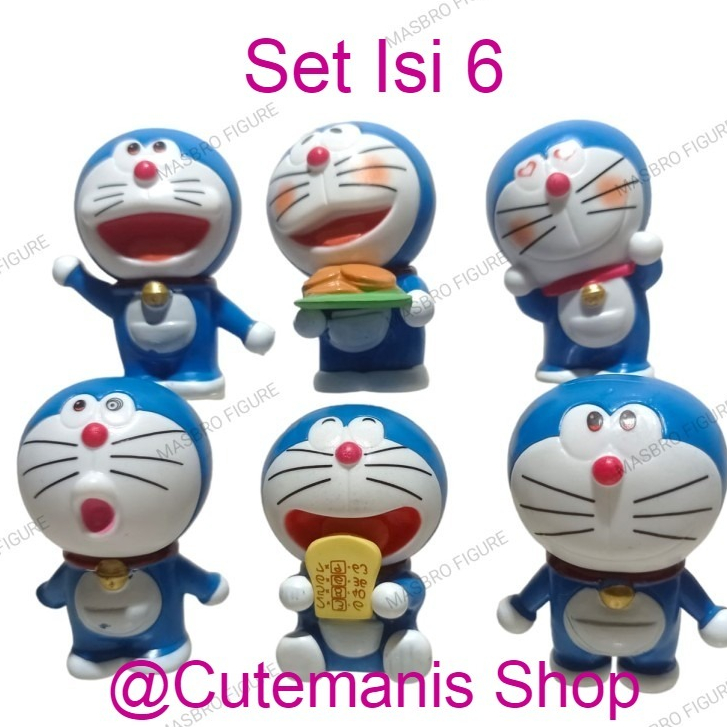 Jual Figure Doraemon Dorayaki Pajangan Topper cake Doraemon isi 6 ...