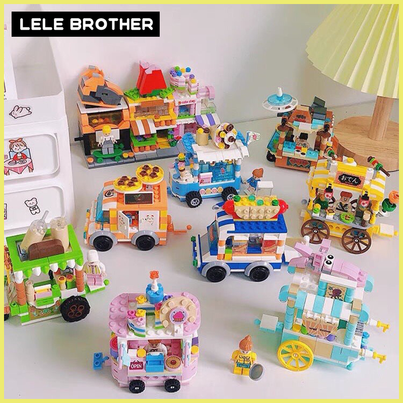 Jual LELE Mainan Anak Perempuan Mainan Balok City makanan jalanan DIY ...