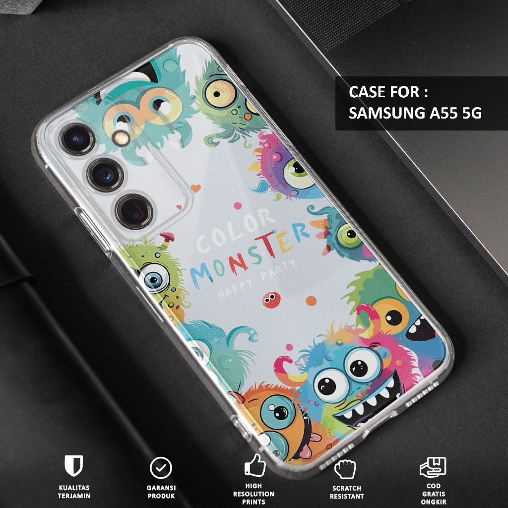 Jual CASE SAMSUNG A55 5G - Motif MONSTER - Clear Case Softcase Bening ...