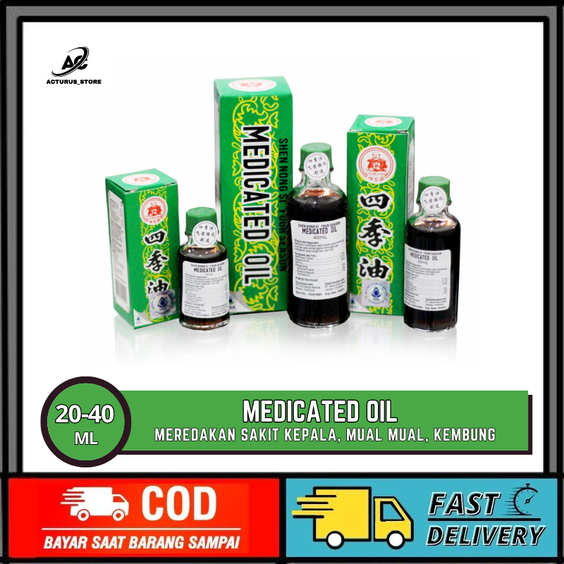 Jual Minyak Angin Medicated 20 ml 40 ml Meredakan Masuk Angin Pusing ...