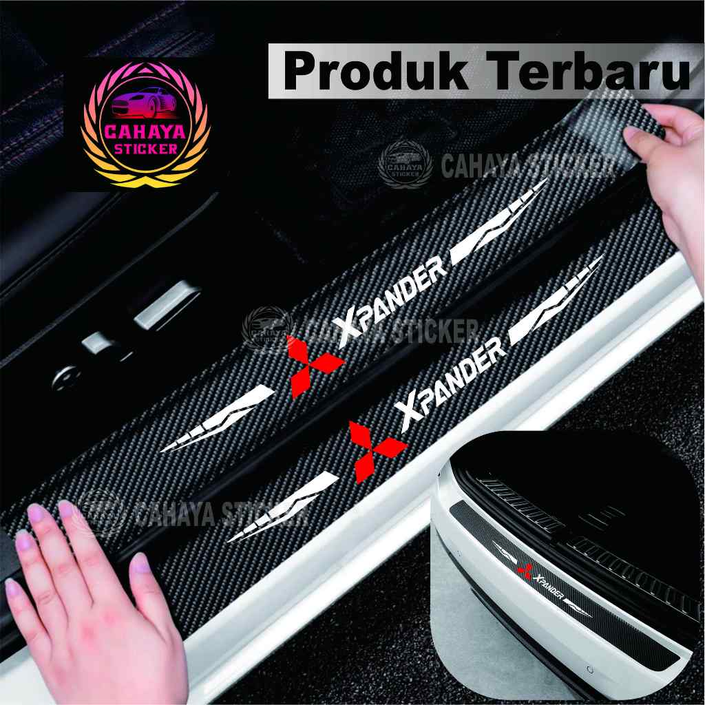 Jual 5 PCS sticker mobil mitsubishi xpender sticker sill plate carbon ...