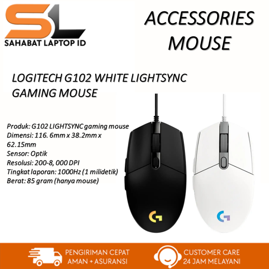Jual MOUSE GAMING LOGITECH G102 WHITE LIGHTSYNC GAMING MOUSE-KSN | Shopee Indonesia