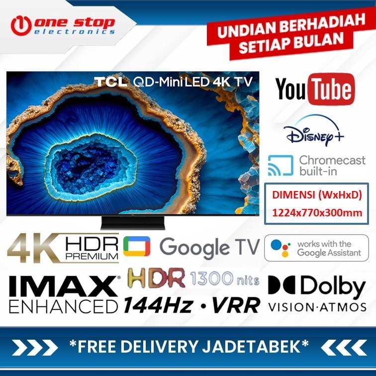 Jual TCL 55C755 QD-Mini LED 4K UHD Smart Google TV w/ 144Hz VRR 55 Inch ...