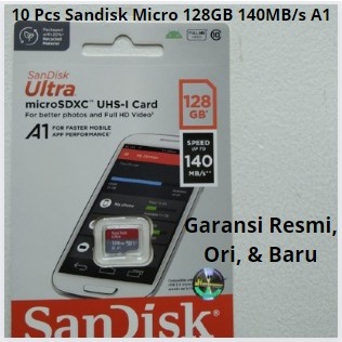 Jual (10 Pcs) Sandisk MicroSD Ultra 128GB 140Mbps A1 MicroSDXC (10 Pcs) | Shopee Indonesia