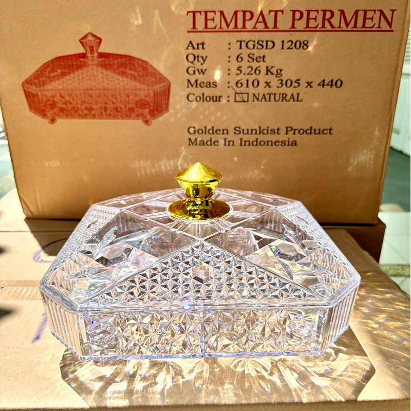 Jual tempat permen makanan TGSD1208 candy tray acrylic sekat dengan ...