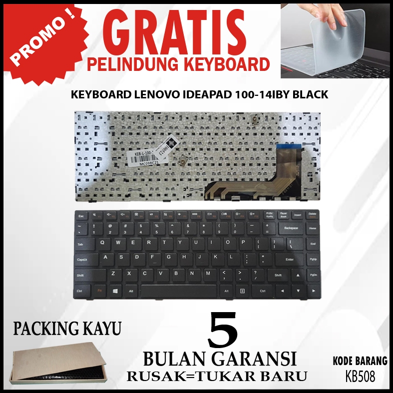 Jual Keyboard Lenovo Ideapad 100-14IBY Hitam PACKING KAYU | Shopee Indonesia