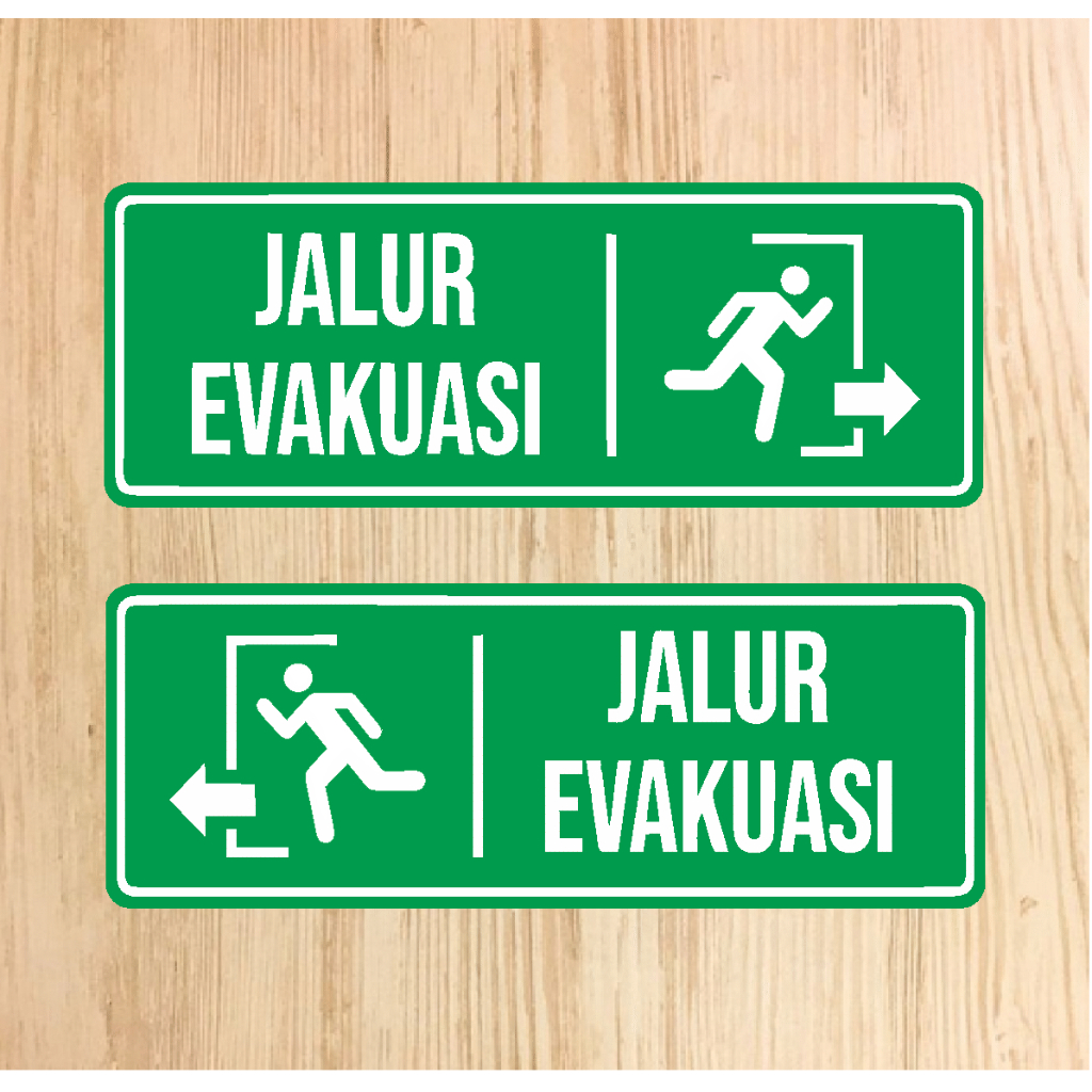 Jual Stiker Jalur Evakuasi Versi 2 | Stiker Evacuation Route | Stiker K3 | Shopee Indonesia
