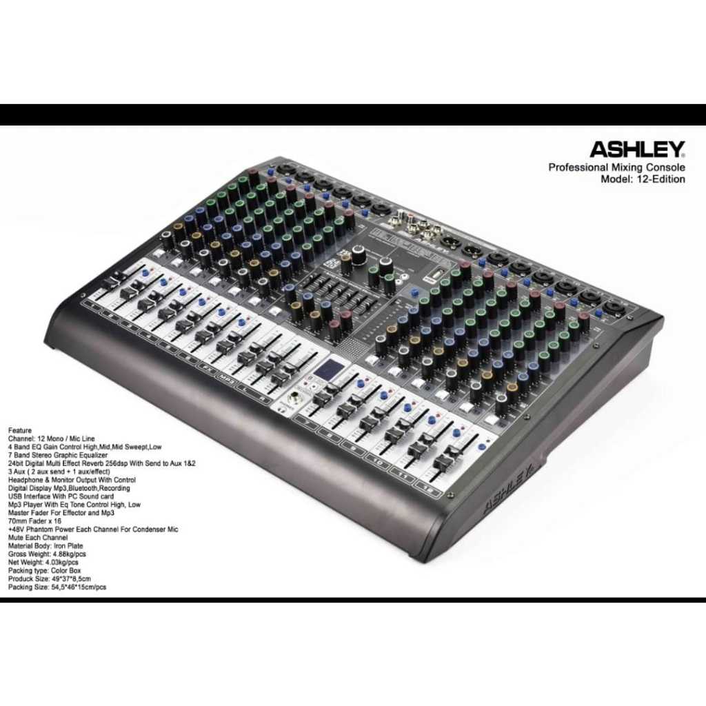 Jual Mixer 12 Channel Ashley 12-Edition 12 Edition Efek Reverb 256DSP Original | Shopee Indonesia
