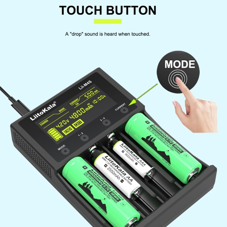 Jual LiitoKala Lii-M4S Charger Discharge Baterai 18650 26650 21700 AA ...