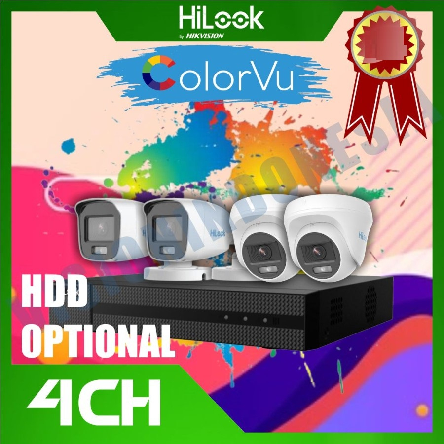 Jual PAKET CCTV HILOOK 2MP COLORVU 4 KAMERA SIAP PASANG - BERRY CCTV | Shopee Indonesia
