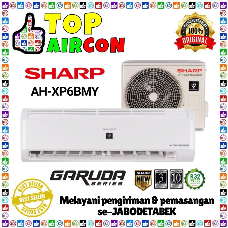 Jual AC SHARP 1/2PK AH-XP6BMY GARUDA SERIES INVERTER PLASMACLUSTER + PASANG | Shopee Indonesia