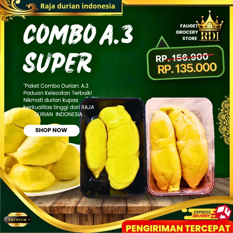 Jual Durian Montong/COMBO A3/Durian montong bali +montong king/ DURIAN KUPAS MONTONG | Shopee ...