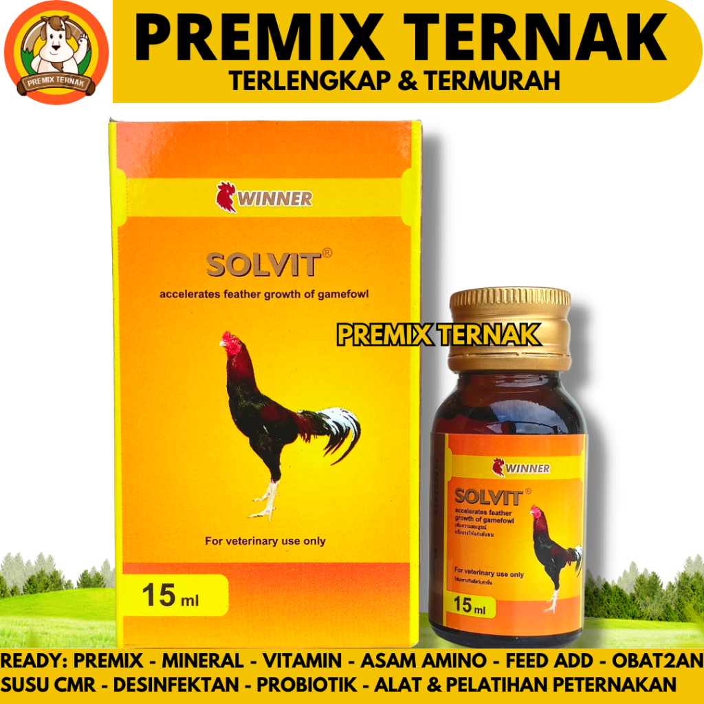 Jual SOLVIT LAGA 15ML WINNER - Vitamin Ayam Laga Rontok Bulu Anti Stress Daya tahan tubuh ayam ...