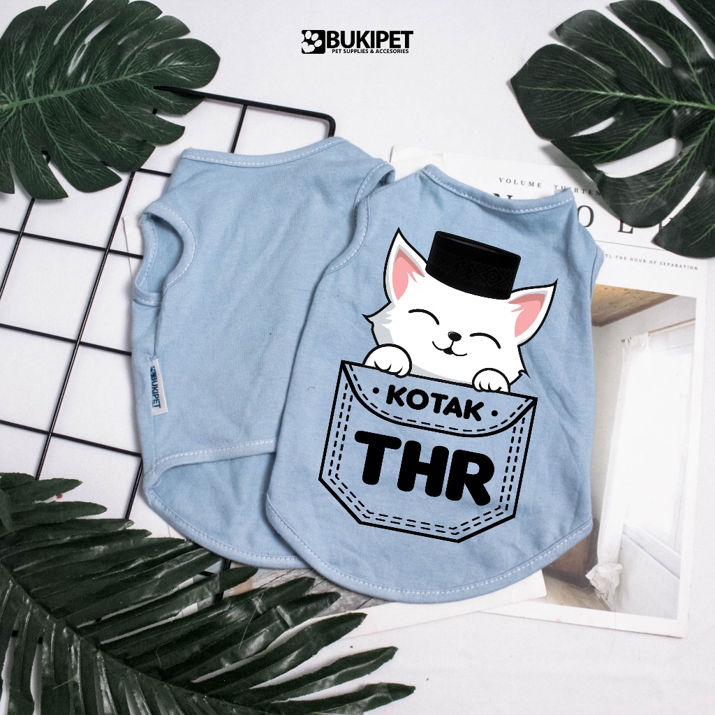 Jual Baju Kucing Anjing Lucu Cowok Cewek Murah - Bukipet THR Pocket Tank | Shopee Indonesia