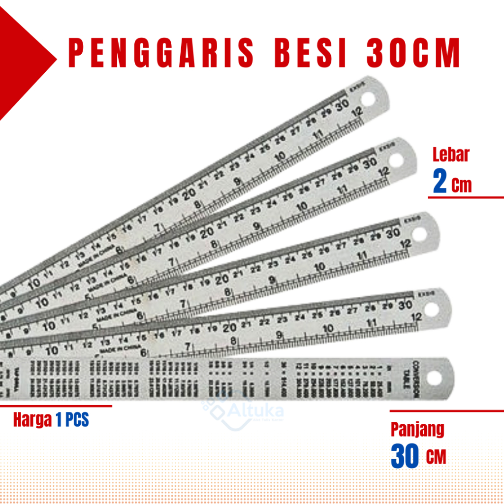 Jual Penggaris Stainless Steel / Penggaris Besi 30 cm Stainless ...