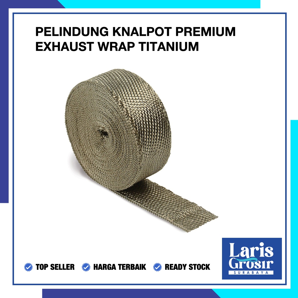 Jual Pelindung Knalpot Titanium Motor Peredam Panas Exhaust Wrap 1 ROLL ...