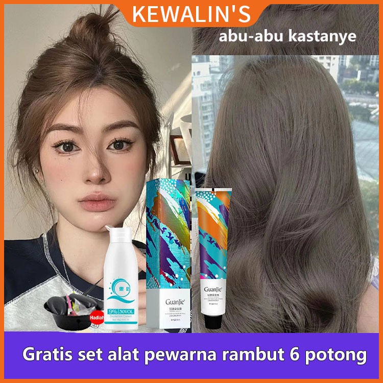 Jual Ash chestnut Guanjie Dapat menutupi uban Rambut Permanen Hazelnut ...