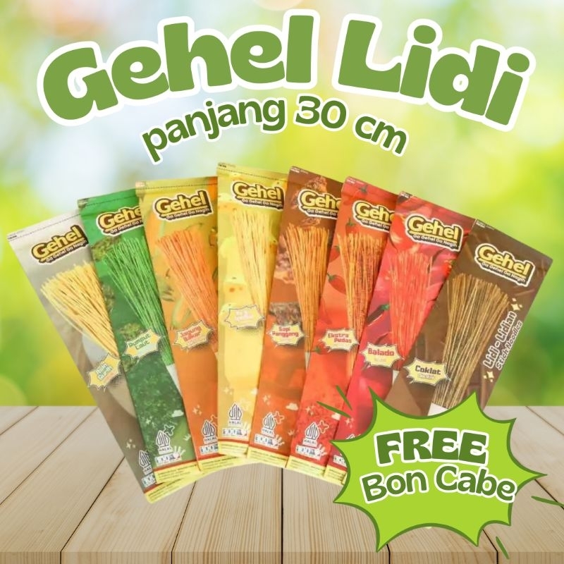 Jual Gehel Lidi Panjang 30 cm Cemilan Makanan Ringan Aneka Varian Rasa ...